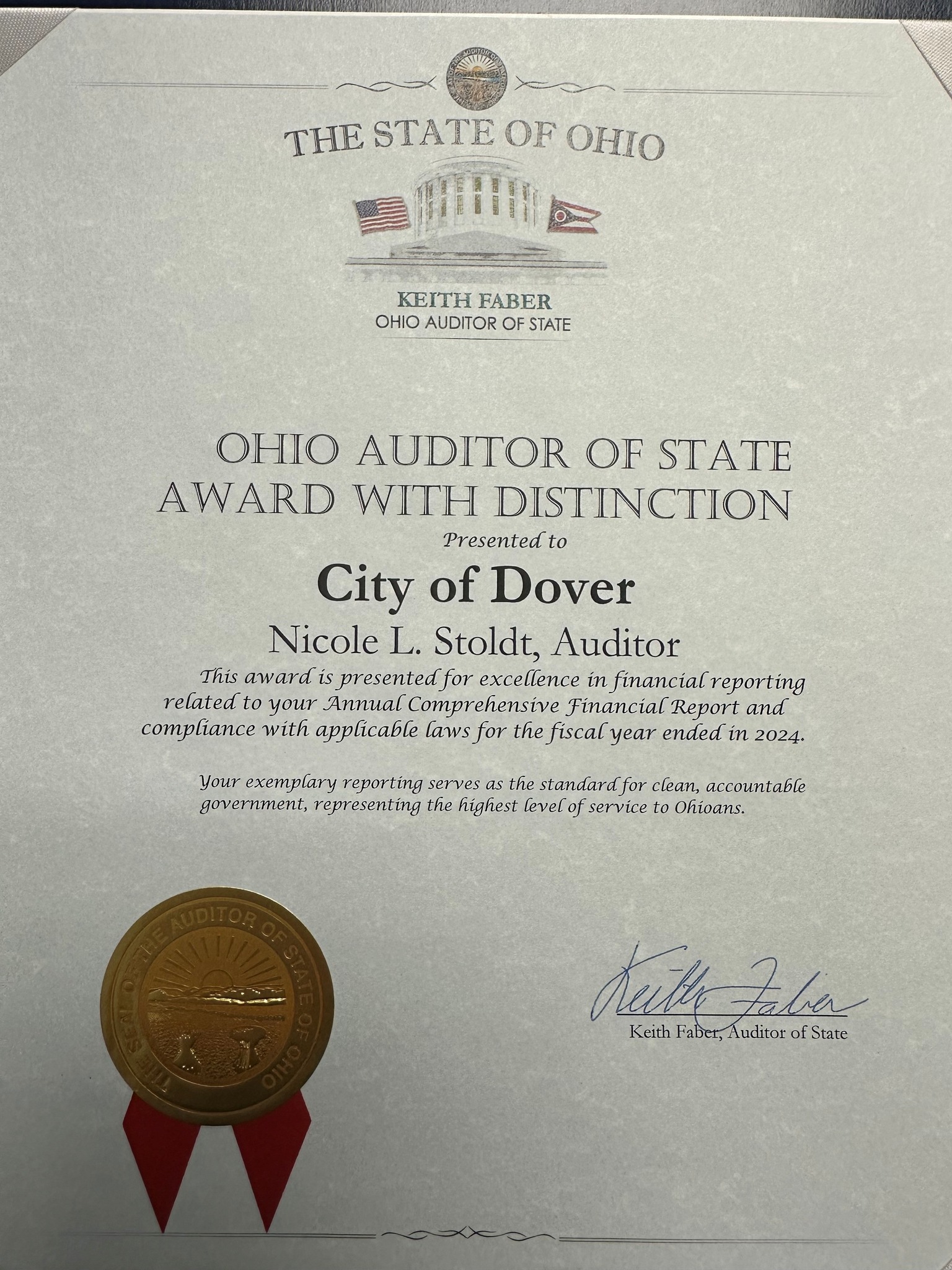 Welcome to the City of Dover, Ohio - City of Dover receives Ohio ...